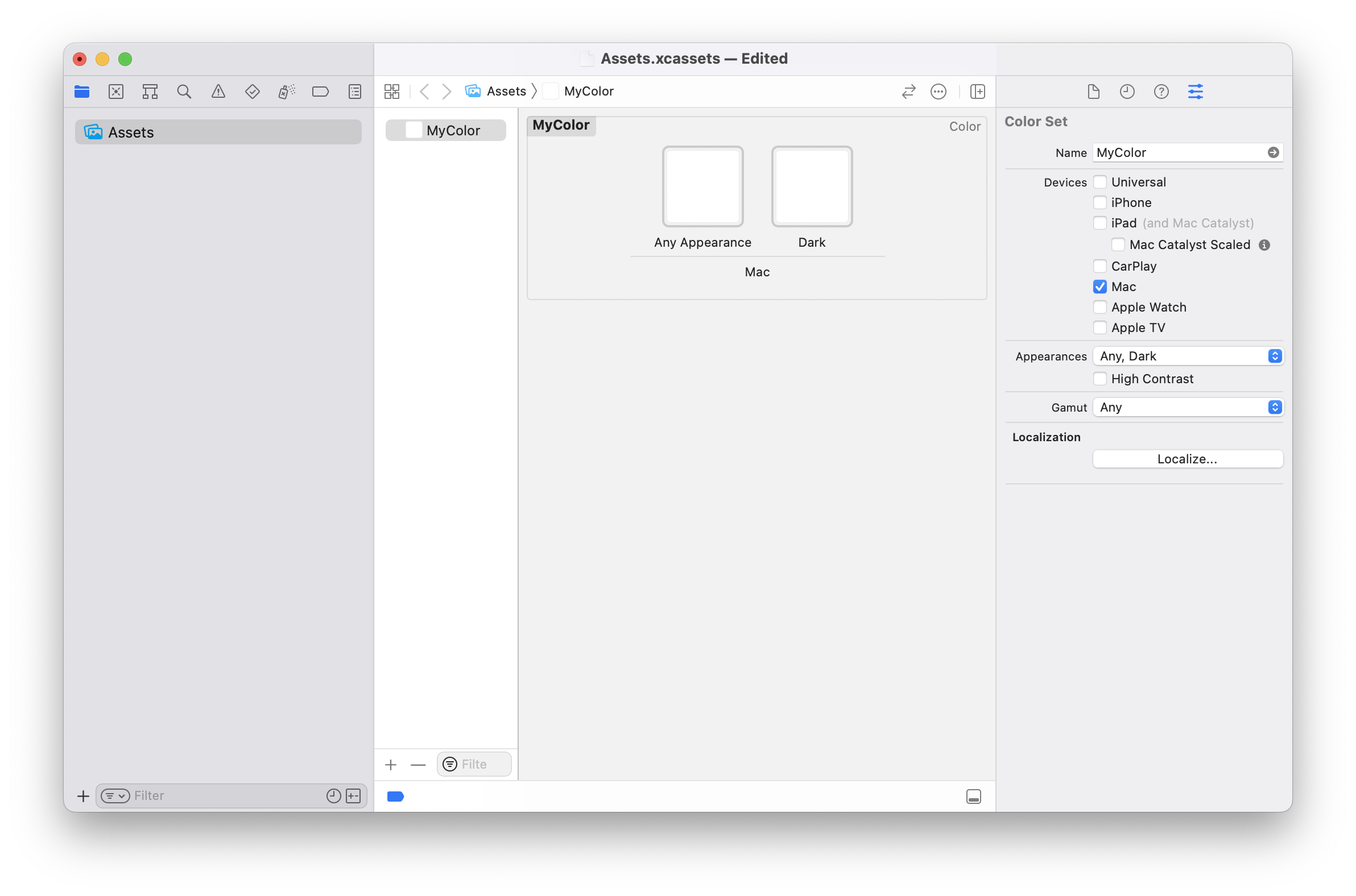 FutureBasic - Asset Catalog - Color