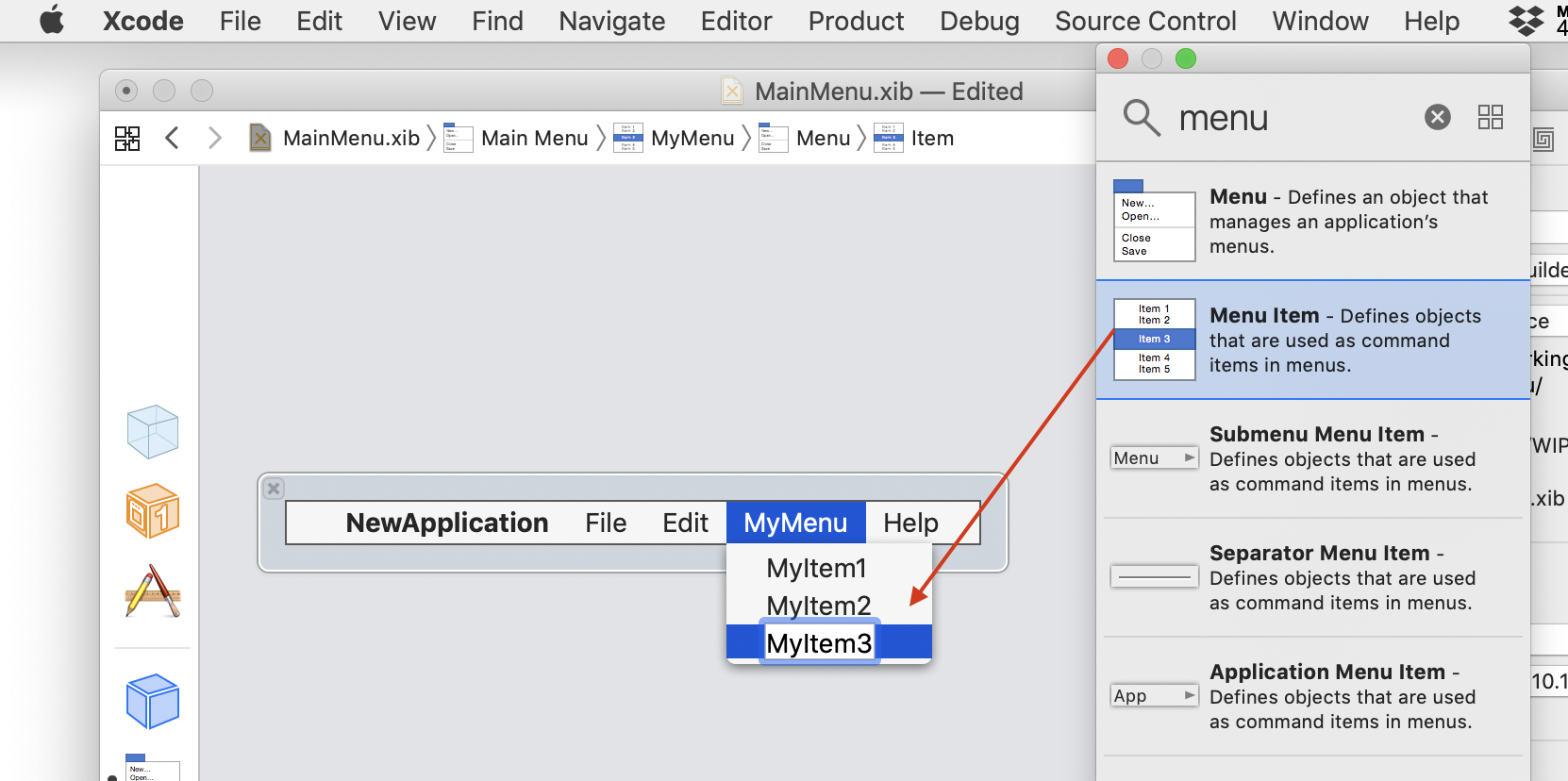 FutureBasic - Working with nibs - MainMenu