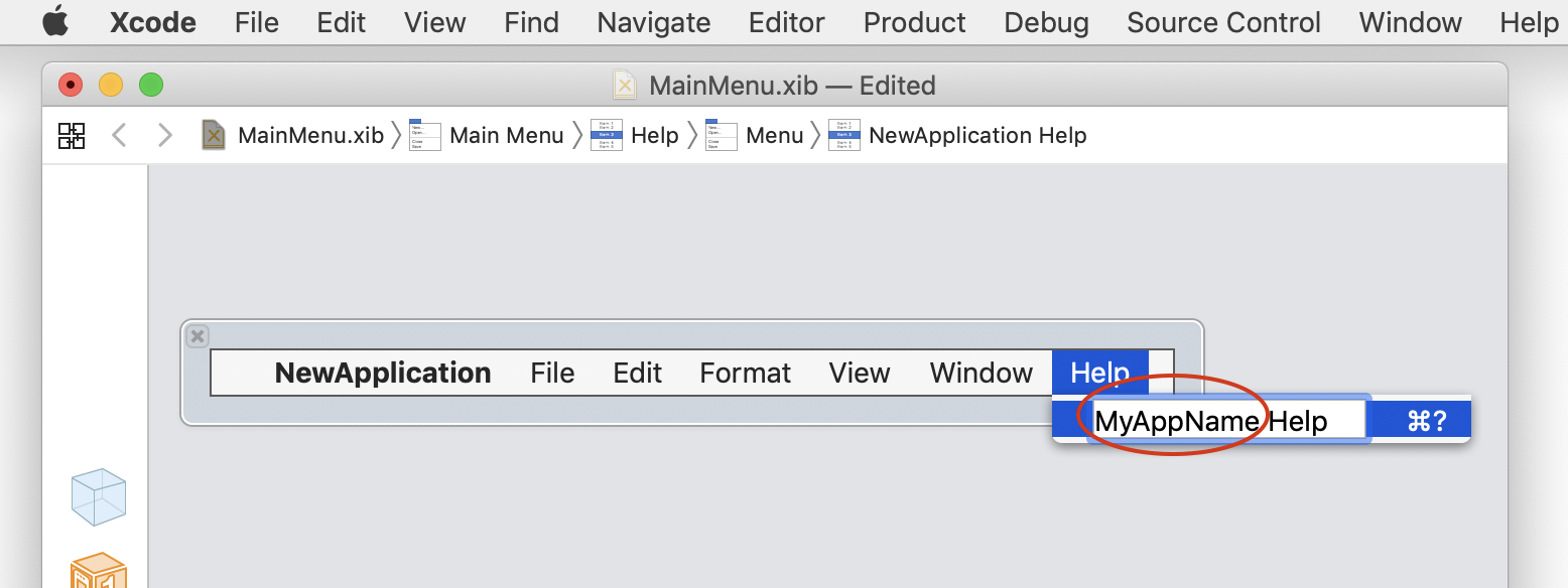 FutureBasic - Working with nibs - MainMenu