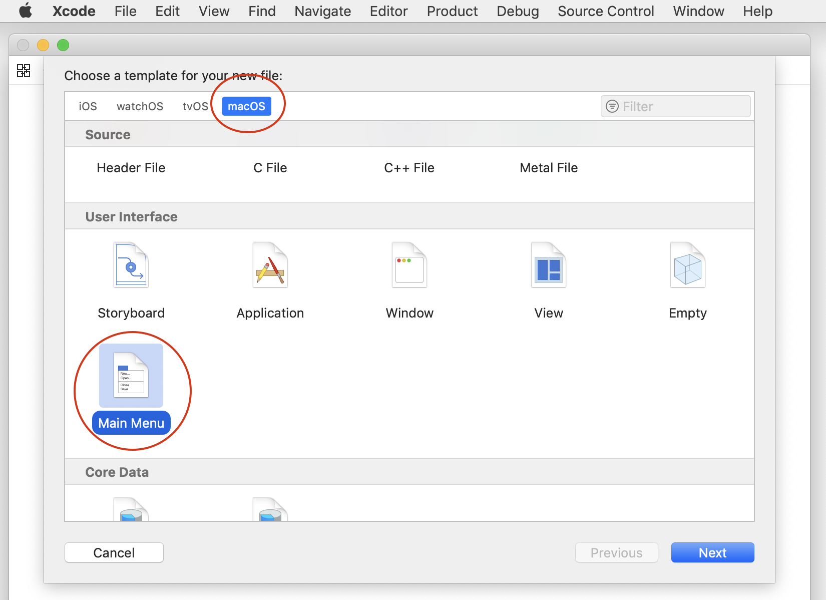 FutureBasic - Working with nibs - MainMenu